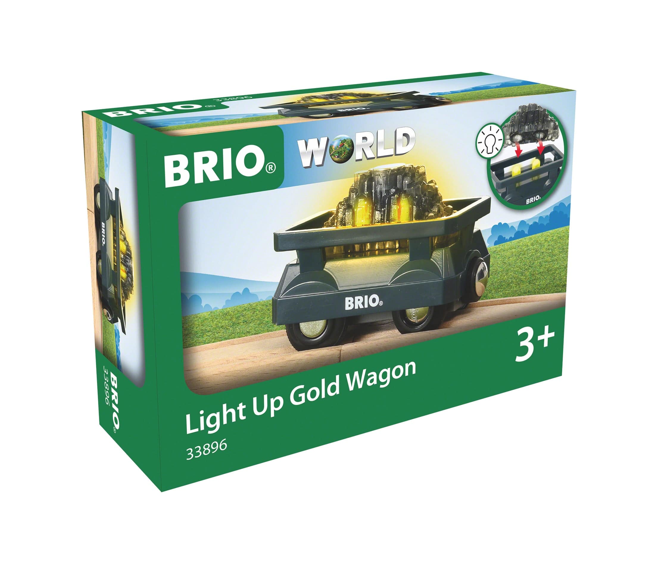 Light Up Gold Wagon 2 pieces | Brio | Tiny Paper Co.