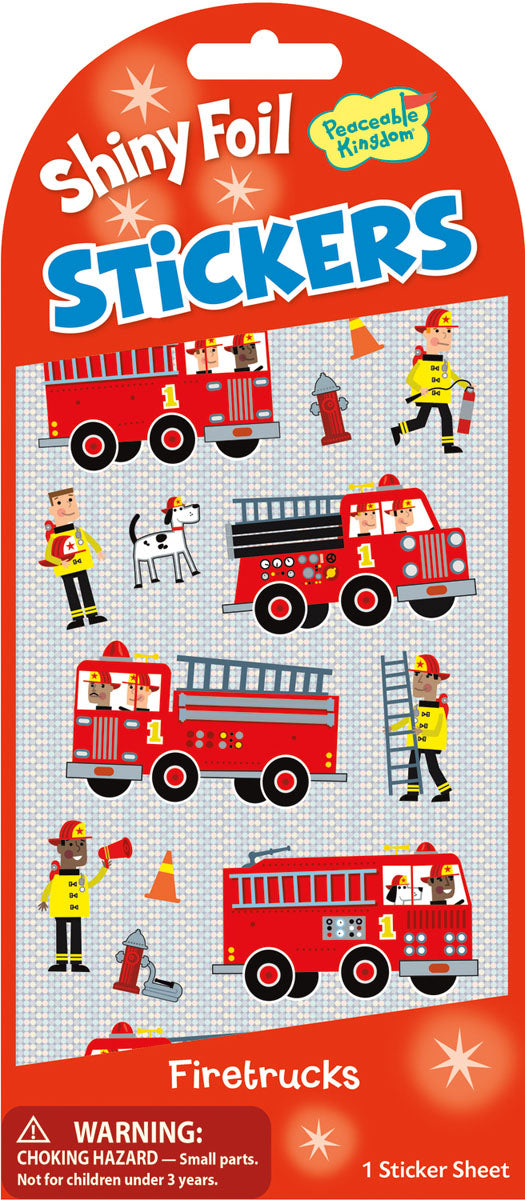 Firetrucks Shiny Foil Stickers | Tiny Paper Co. Melbourne Toy Store